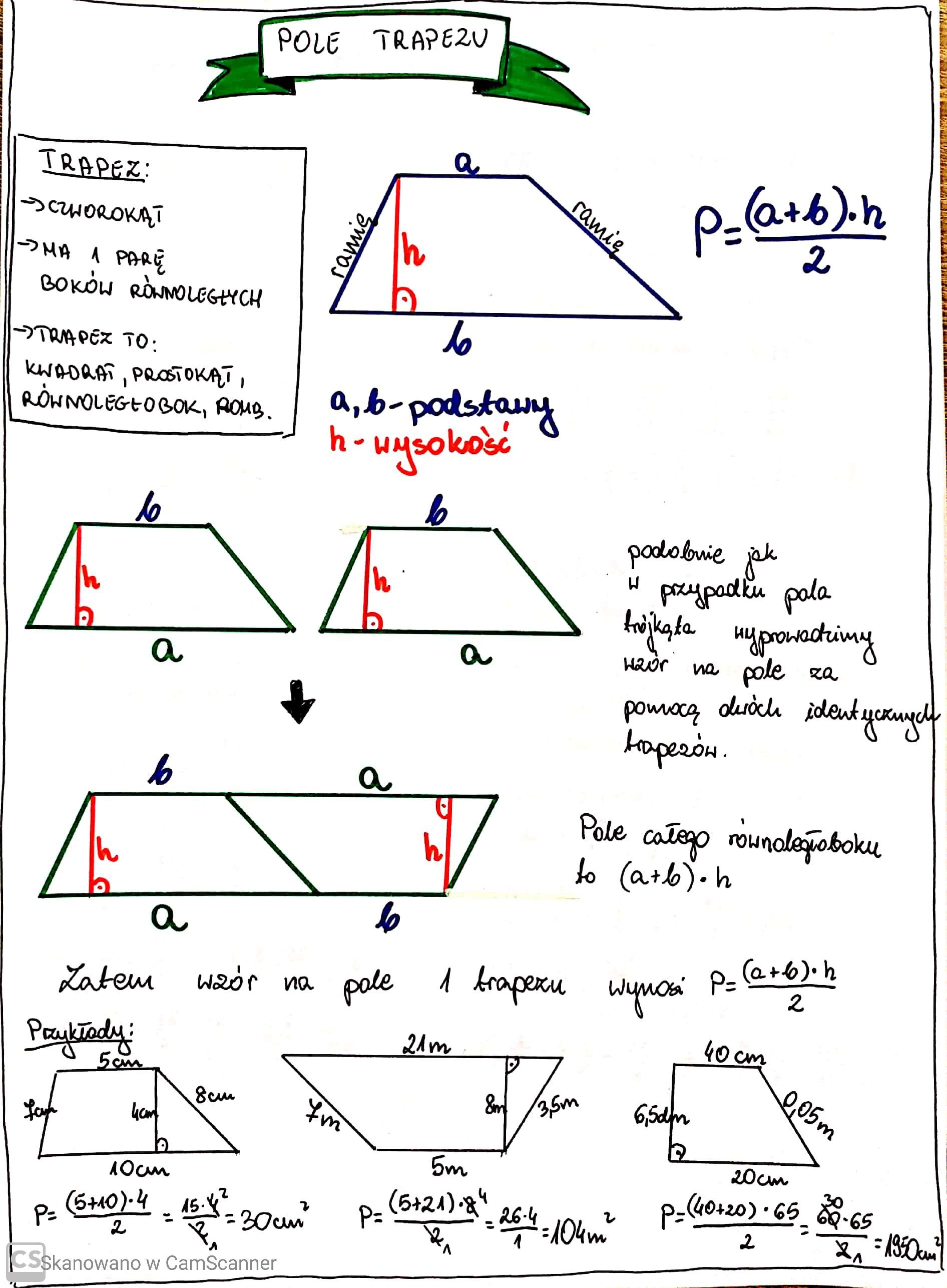 Pole trapezu - klasa 5 (26.05.2020)