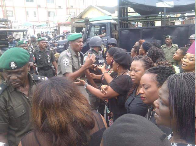Photos: Women in Rivers state protest Saturday's election