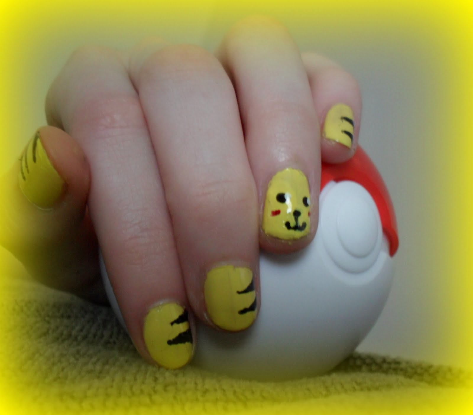 Acetone Nail Blog: Pikachu Nail Art