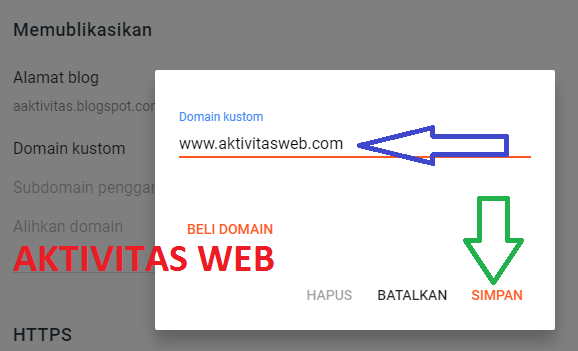 Cara Custom Domain TLD di Blogger | AKTIVITAS WEB