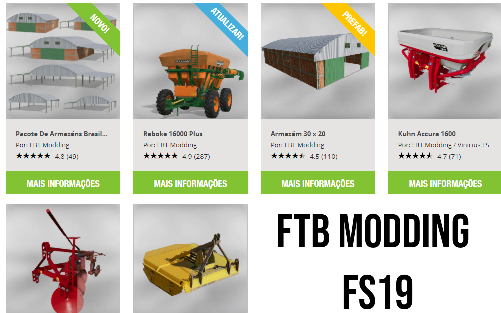 MOD PACK FBT MODDING FS19 PC,MAC,PS4,XB1