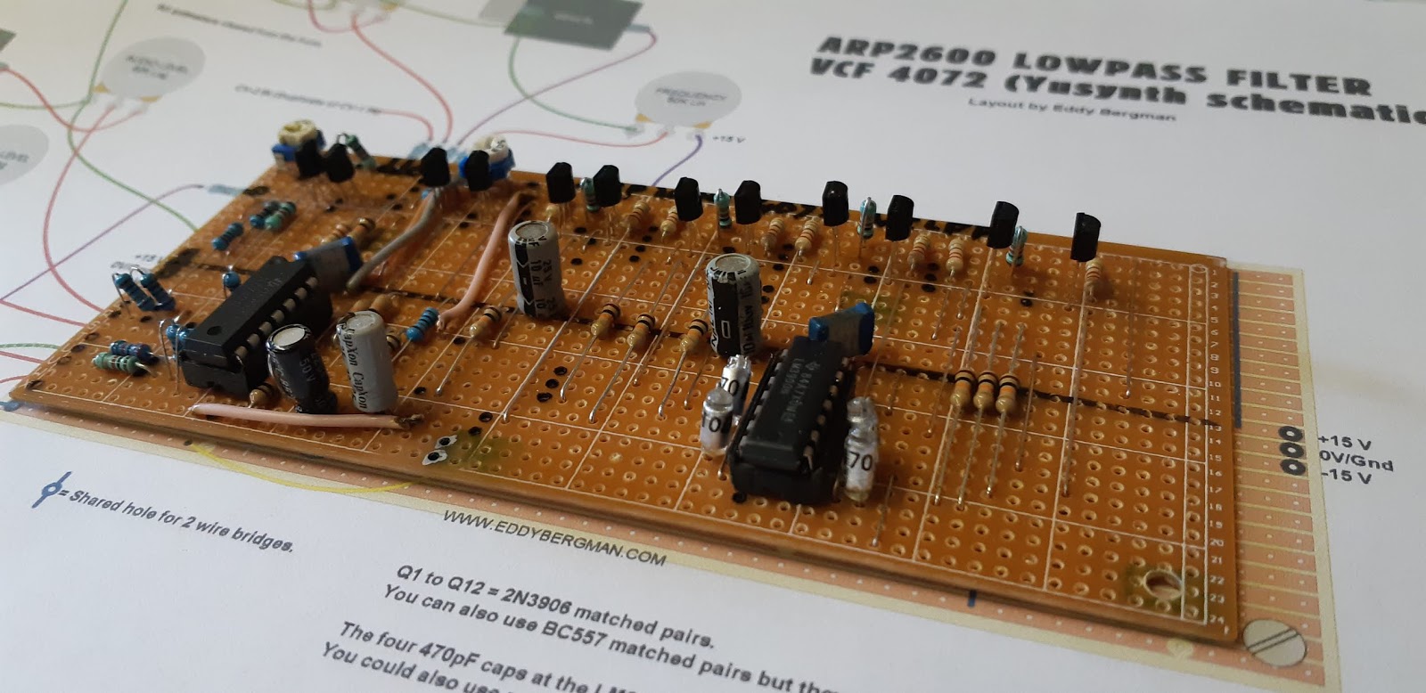 Eddy Bergman.com: Synthesizer Build part-21: ARP2600 LOWPASS FILTER (4072).