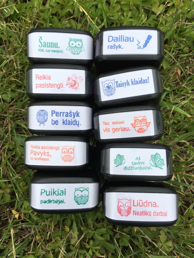 Antspaudai mokytojams, antspaudai vaikams, antspaudų gamyba.