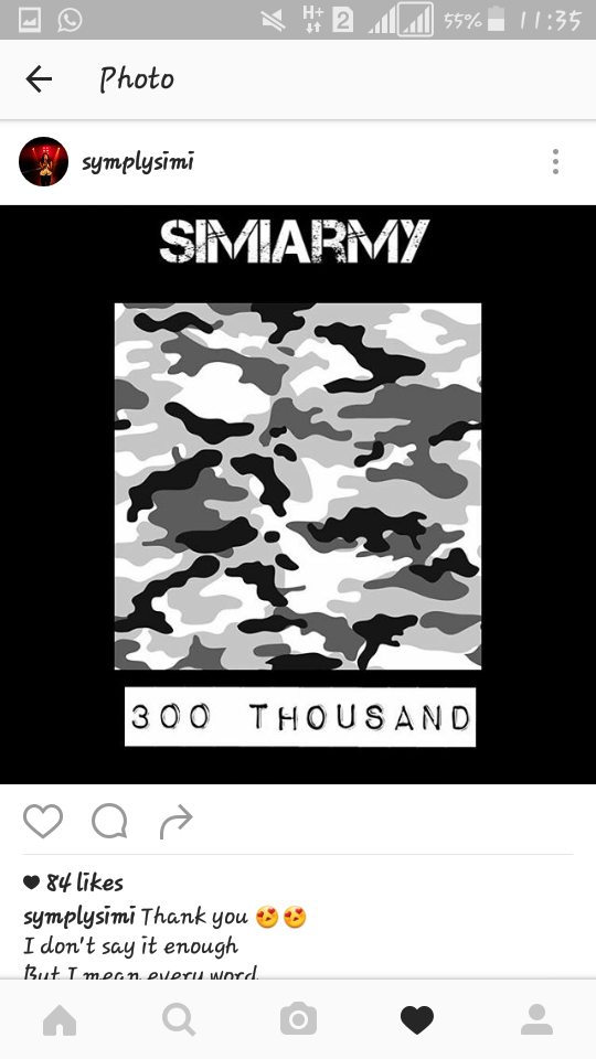 Singer Simi Hits 300k Followers On Instagram EODOB