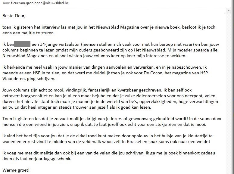 Fleur van Groningen : Mooie mailtjes op maandag!