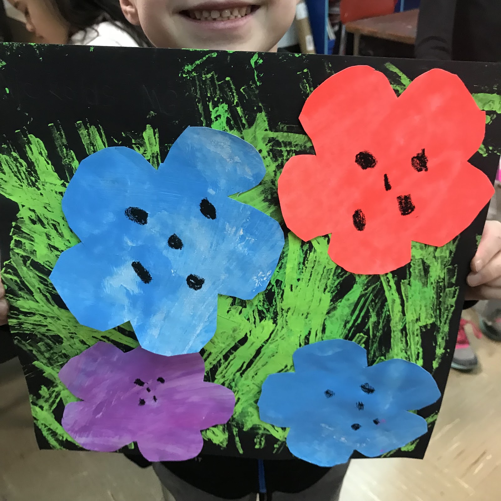 Elements of the Art Room: Kindergarten Andy Warhol Flowers