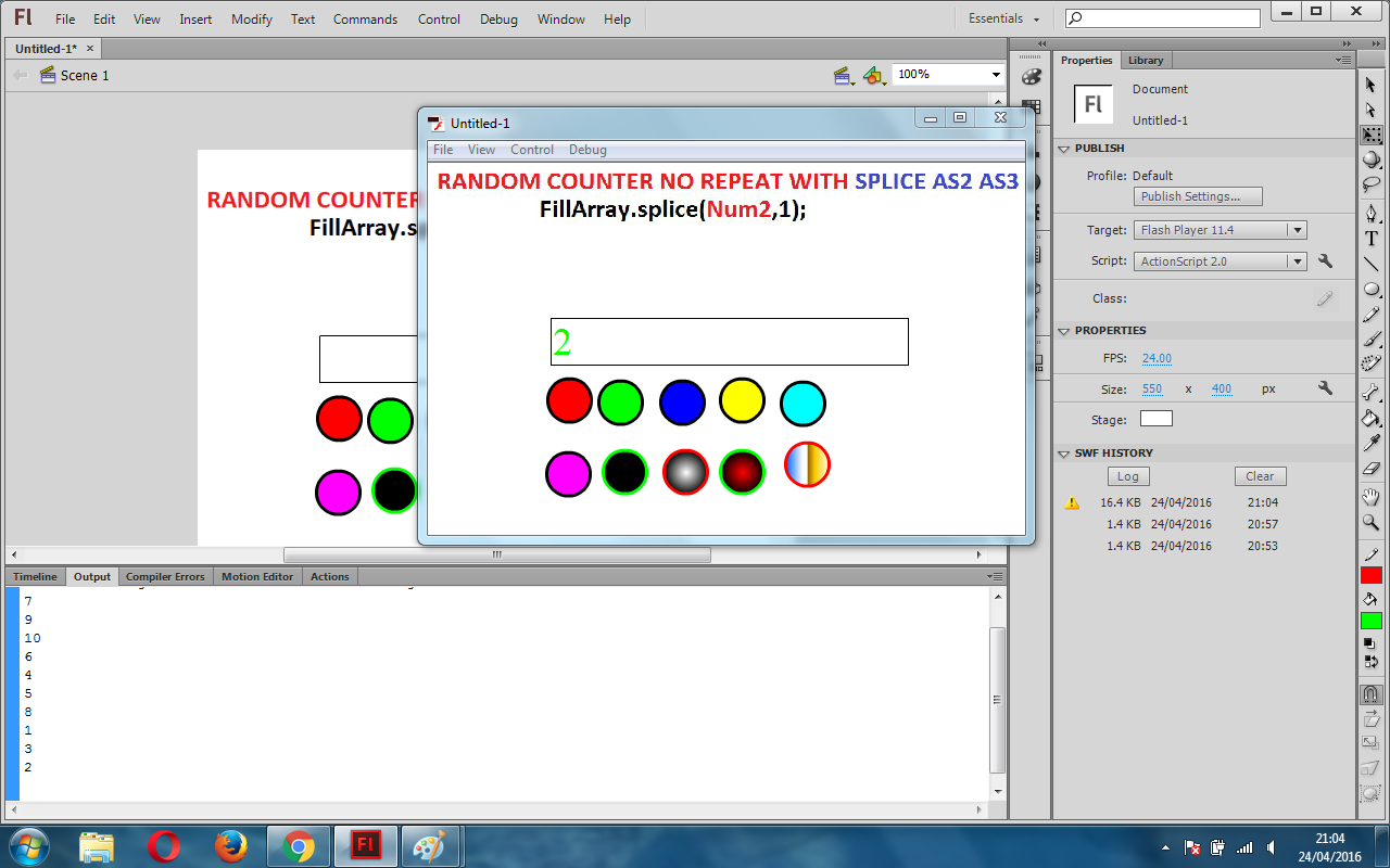 Random Counter No Repeat With Splice As2 As3 Flash College
