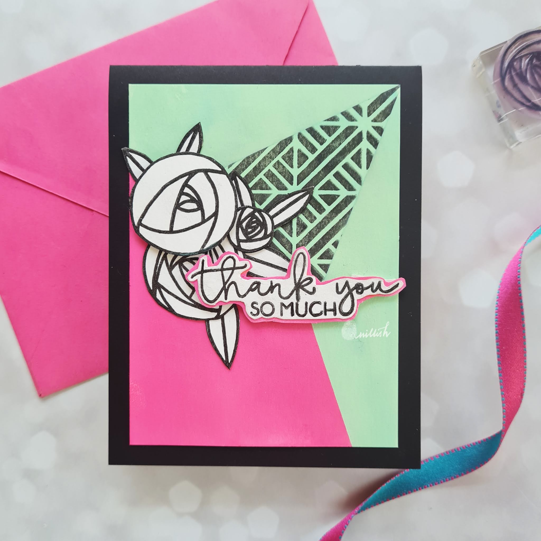 Color blocking Technique - 7 Cards with 1 Stamp