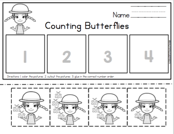 Counting Butterflies ~ Preschool Printables