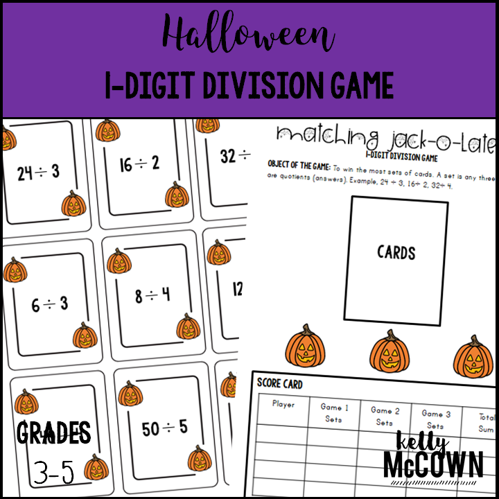 Kelly McCown: Halloween Elementary Math Activities and Games BUNDLE