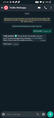 Sending Whatsapp Message in Java using Twilio