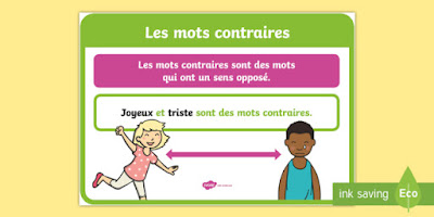 Les mots de sens contraire