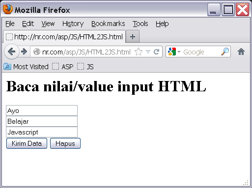 Memanfaatkan Reset Button Untuk Menghapus Nilai Pada Kolom Input Pada ...
