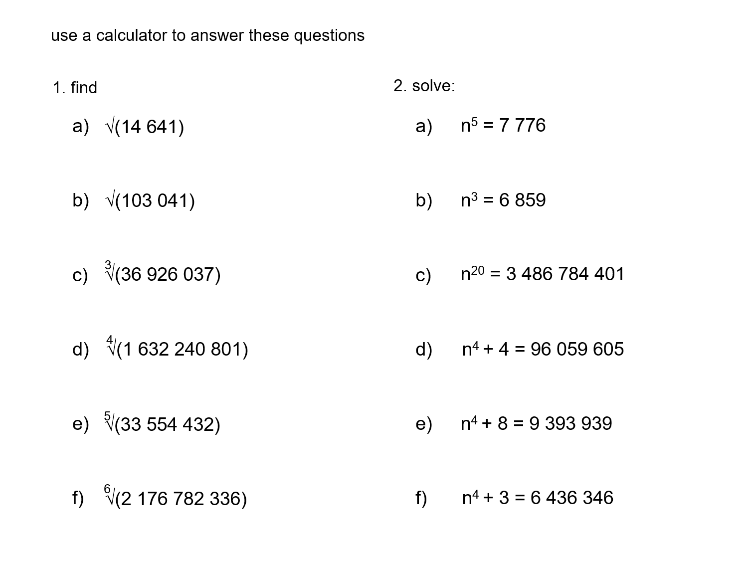 MEDIAN Don Steward mathematics teaching: power problems calculator