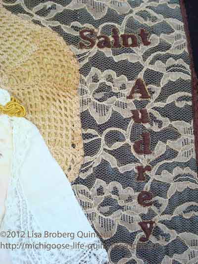 Michigoose's gander at quilts & life: Art and Old Lace: St. Audrey