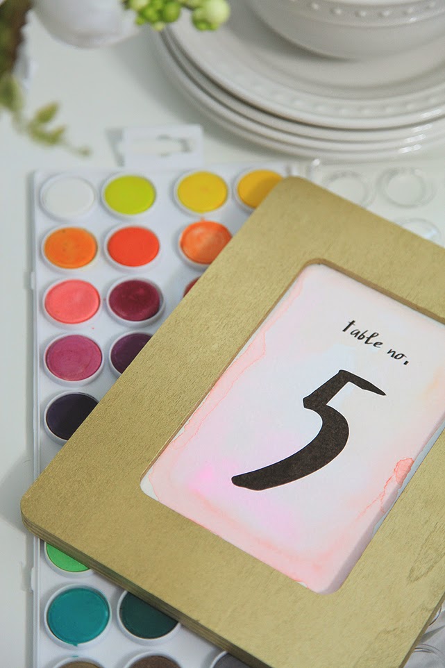Unify Handmade: DIY Watercolor Wedding Table Numbers