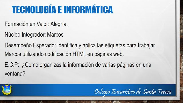 2020 Grado 9 de Tecnología e Informática: Marcos o Frame