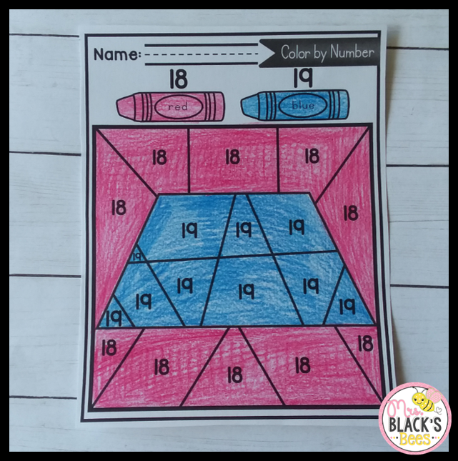 Shapes- Color by Number | Mrs. Black's Bees