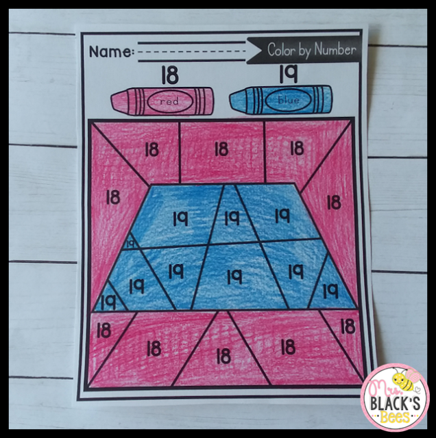 Shapes- Color by Number | Mrs. Black's Bees