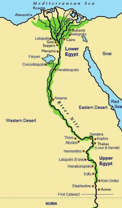 Ancient Egypt Geography: Map of Ancient Egypt