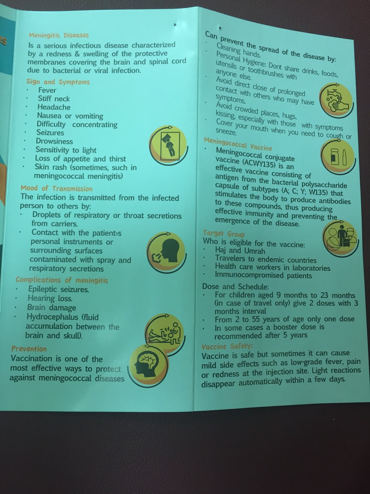 HEALTH EDUCATION -MENINGITIS