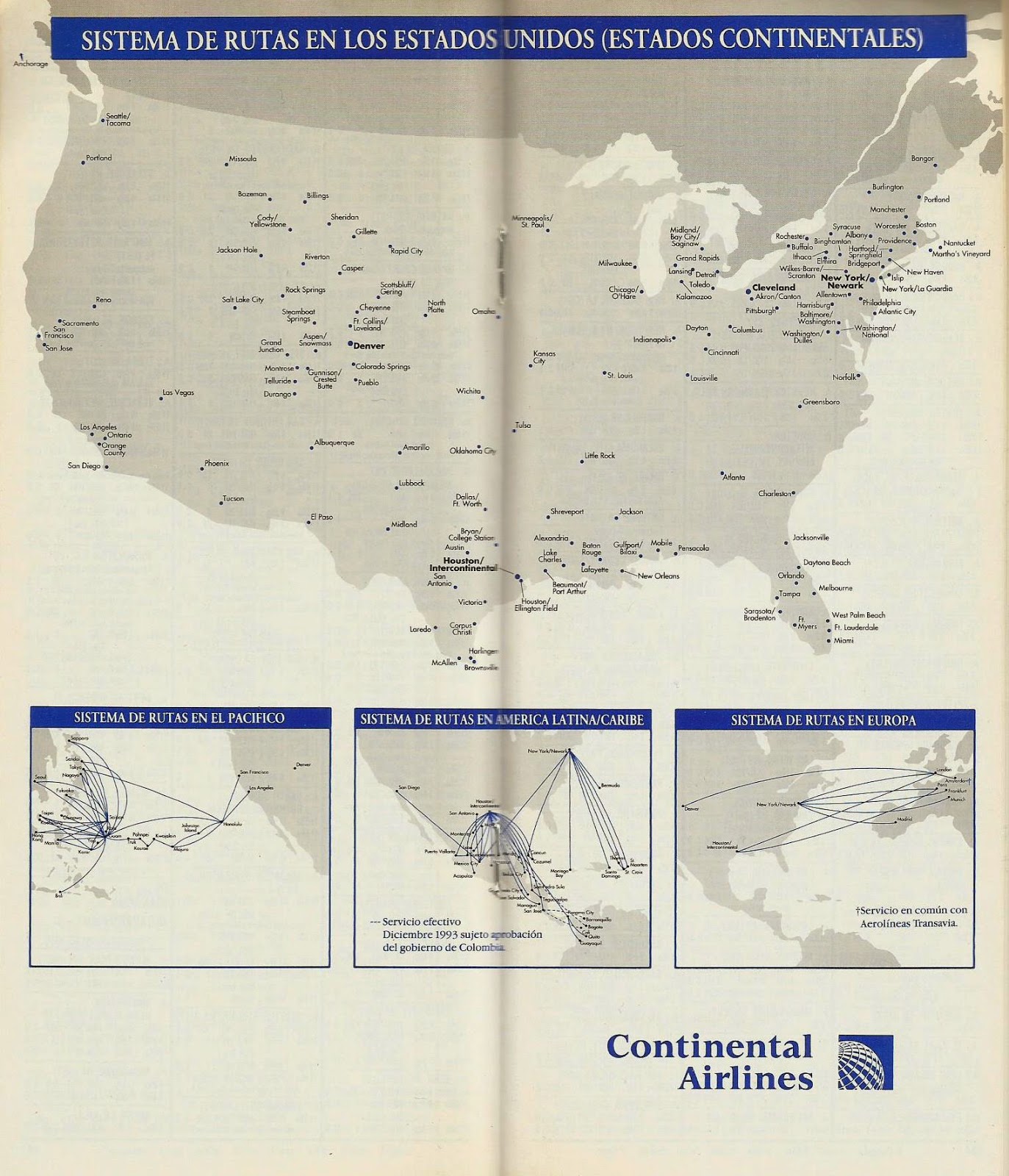 Airline memorabilia: Continental (1993)