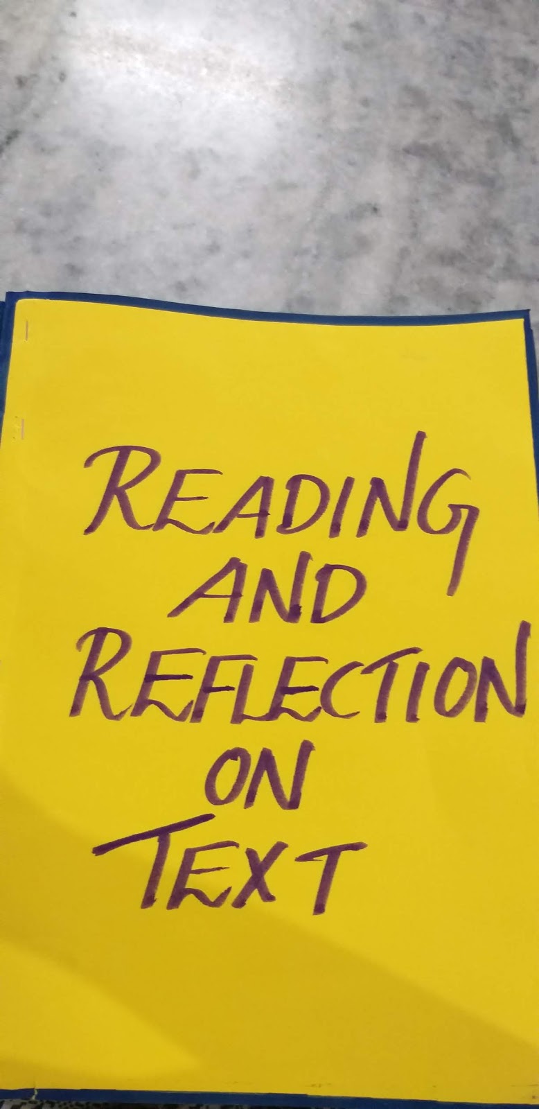 READING and Reflection on TEXT