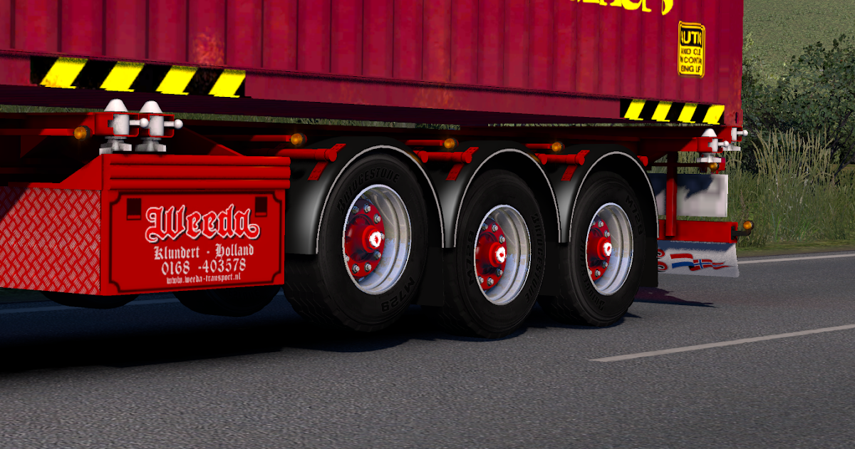Weeda D-Tec Container Trailer Owenable - Euro Truck Simulator 2 Mod World