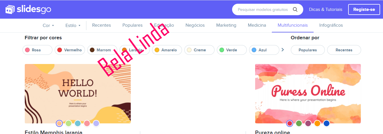 Bela Linda : Modelos gratuitos de temas para slides - PowerPoint/Google ...