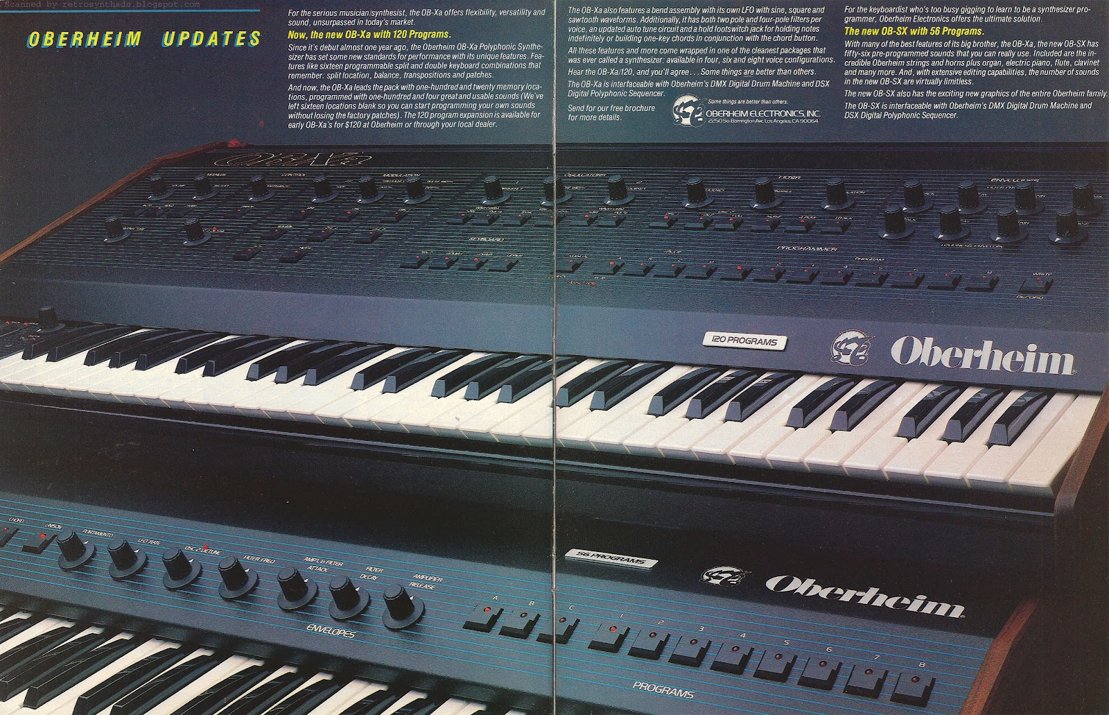 Retro Synth Ads: Oberheim OB-Xa and OB-SX "Oberheim Updates" ad ...