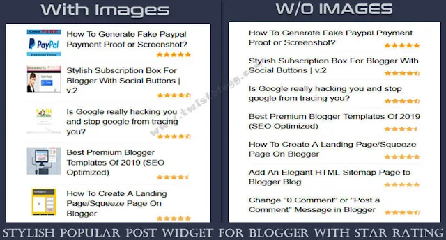 Add Stylish Popular Posts Widget With Star Rating In Blogger - TwistBlogg
