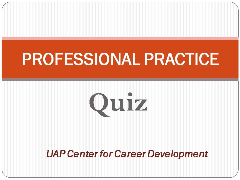 Profprac Quiz 1 | UAPCCD