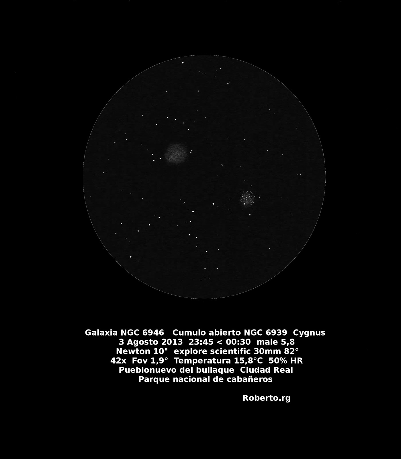 Observaciones astronómicas visuales: Observación NGC 6946 / NGC 6936