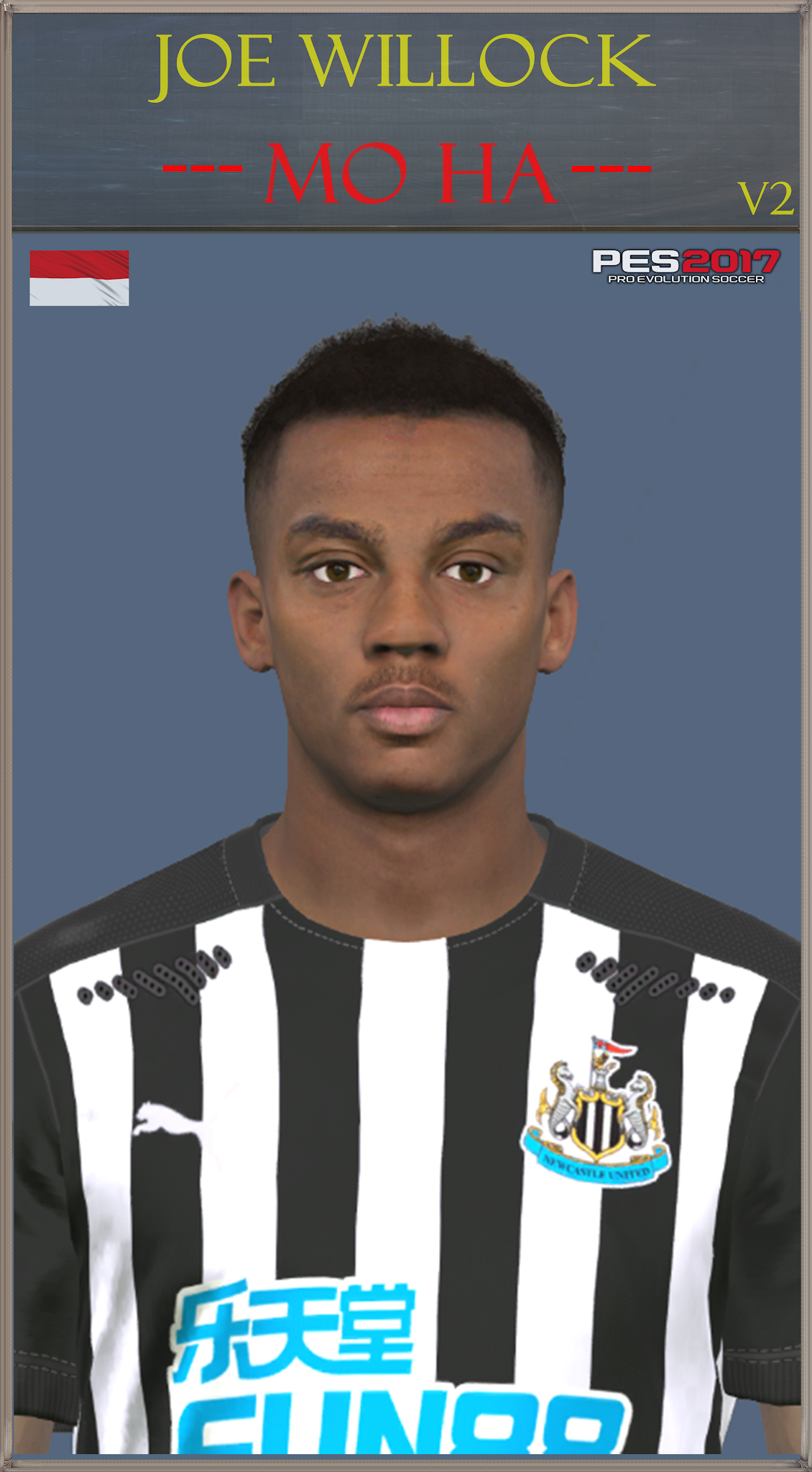Faces by Mo Ha: Pes 2017 Joe Willock v.2 (Newcastle Unite)