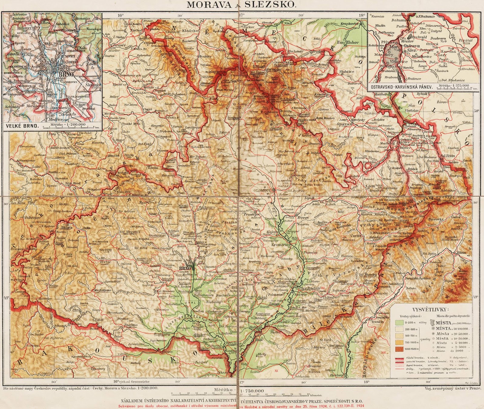 Moravská orlice: Morava ve školních atlasech: Nástěnná mapa ...