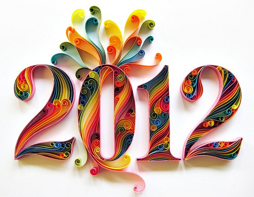Quilled Numbers for the New Year - Welcome 2012