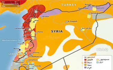 Islam Culture News : Syria Religious Map Division