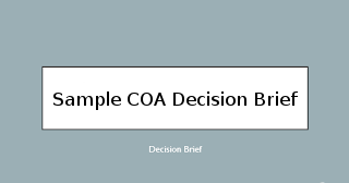 All Work is the Same: How the Military Decision Brief Made Me a Better ...