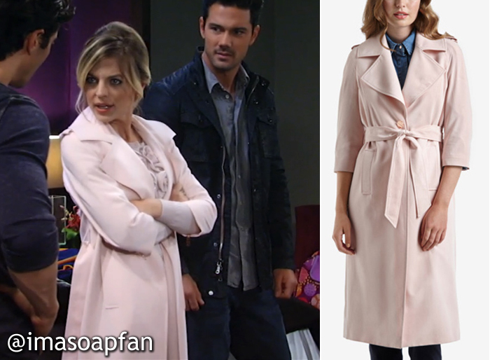Maxie Jones's Pink Trench Coat - General Hospital, Season 54, Episode ...