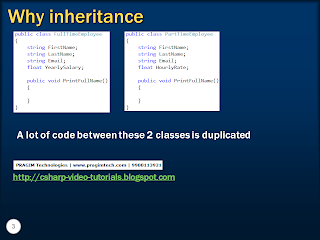 Sql server, .net and c# video tutorial: Part 21 - Inheritance