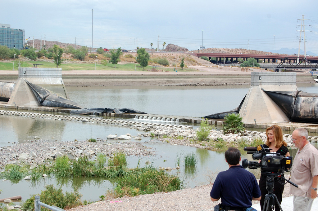 Industrial History: Tempe Town Lake Dam on Salt River in Tempe, AZ
