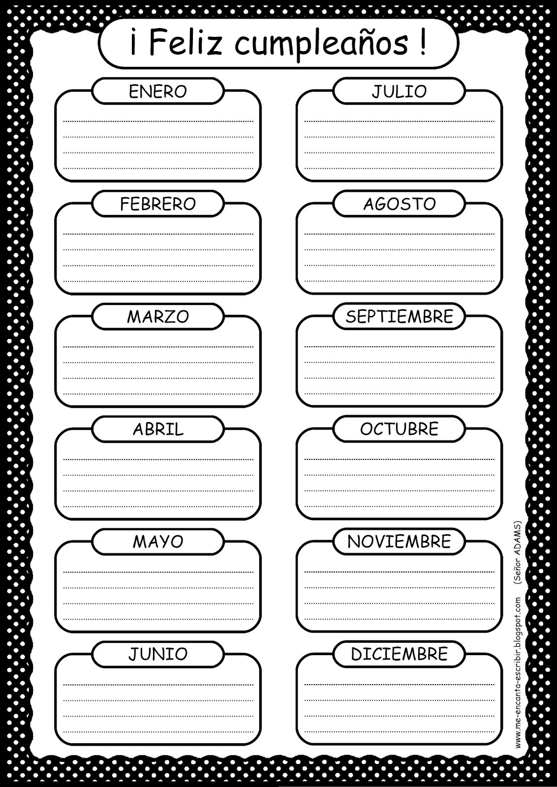 Me encanta escribir en español: Los cumpleaños de los alumnos de la ...