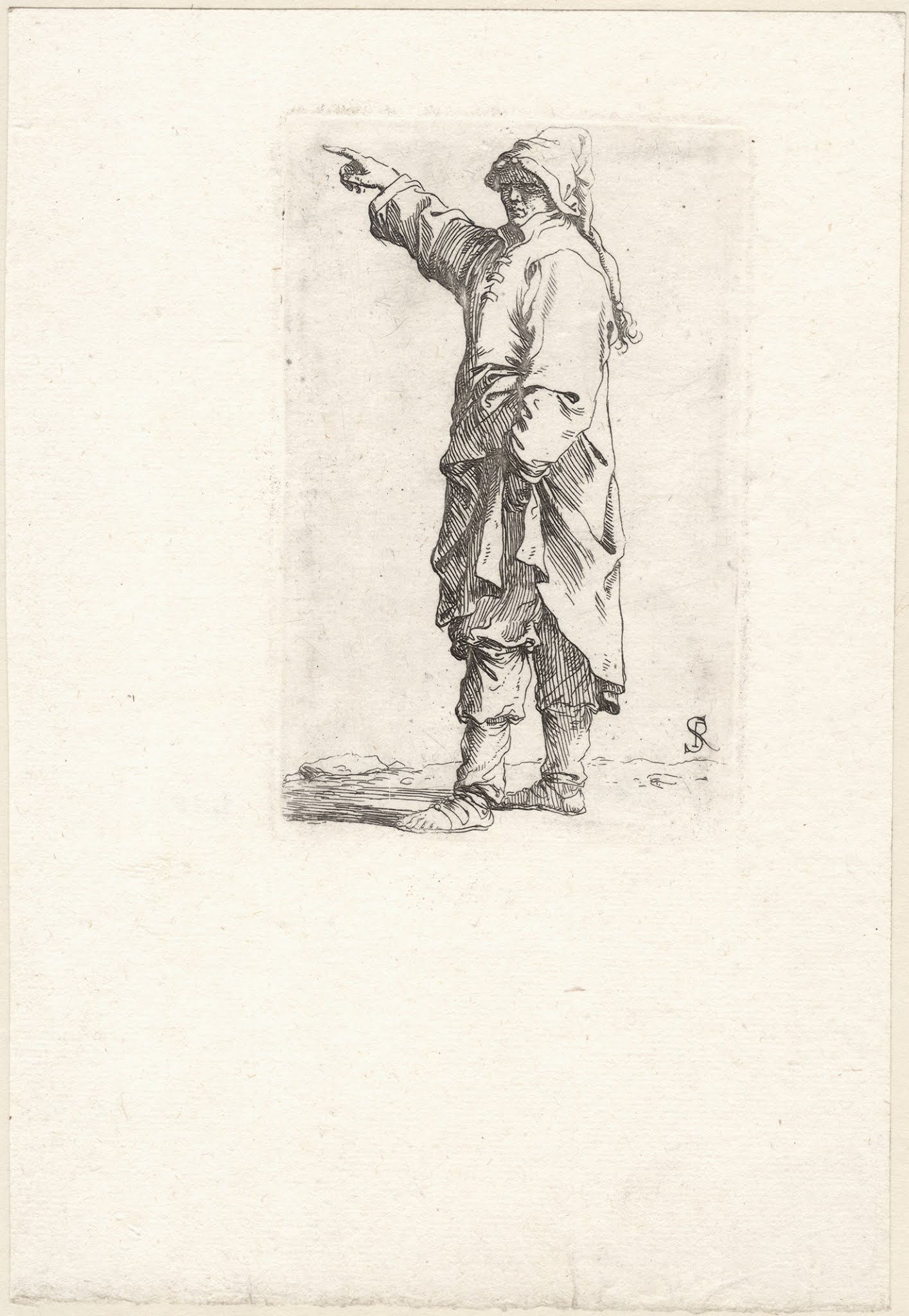 Prints and Principles: Salvator Rosa’s etching, “Man Standing with Arm ...