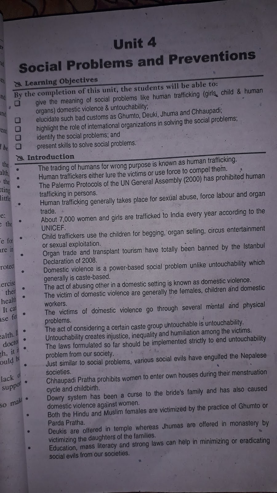 SOCIAL STUDIES CLASS-10 UNIT 4(SOCIAL PROBLEMS AND PREVENTIONS ...