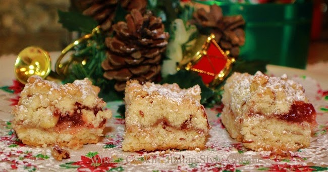 Raspberry Pistachio Linzer Bars | What's Cookin' Italian Style Cuisine