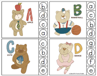 Alphabet Bear Clip Cards ~ Preschool Printables