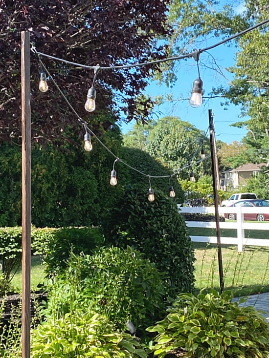 DIY Outdoor String Light Poles