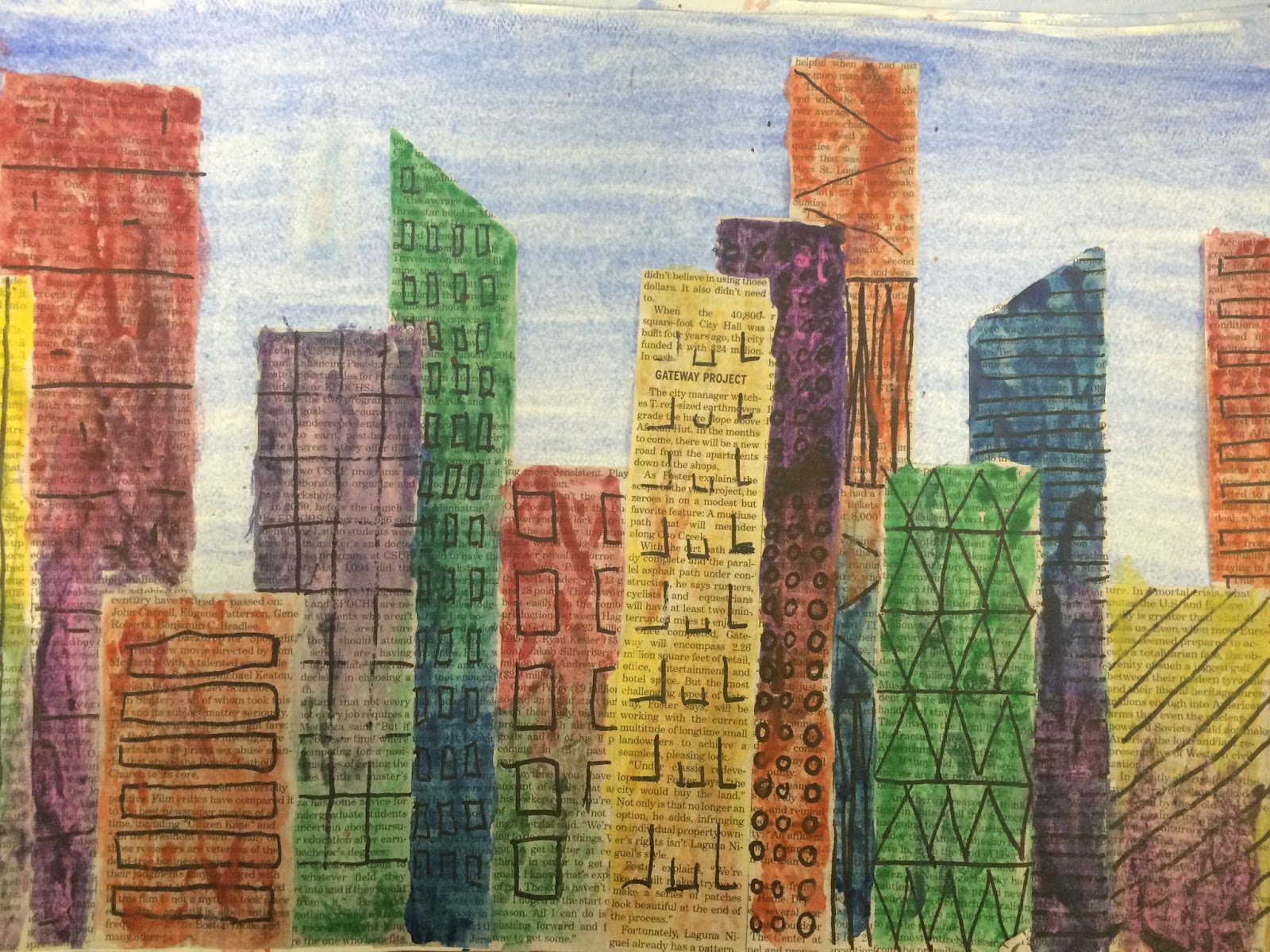 Mrs. Wille's Art Room: Advanced art mixed media cityscapes