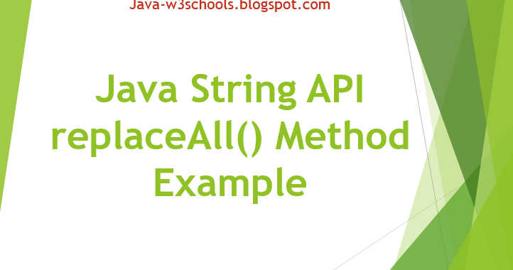 Java String API replaceAll() Method Example | JavaProgramTo.com Java String API replaceAll() Method Example | JavaProgramTo.com