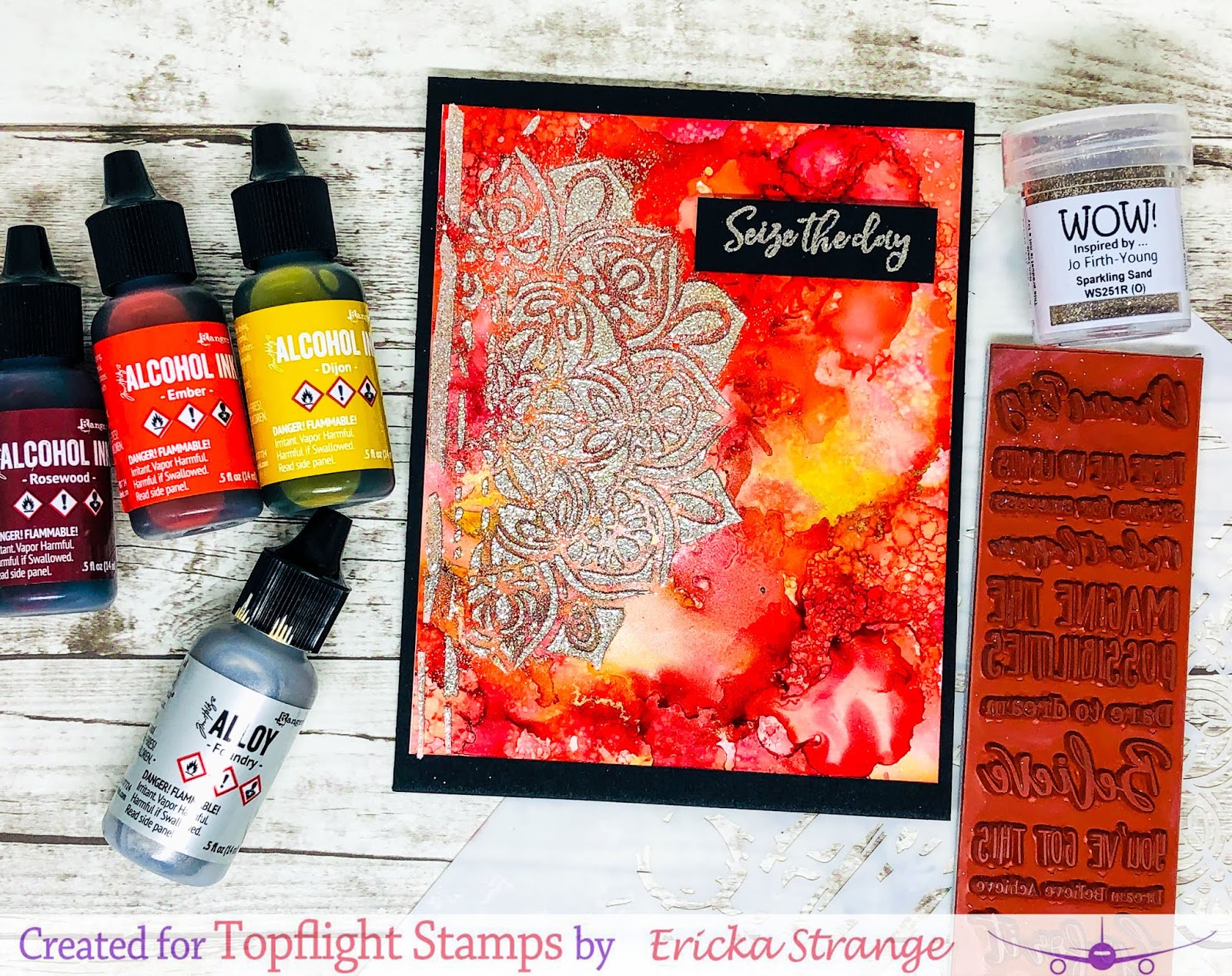 Topflight Stamps: Embossing and Alcohol Inks